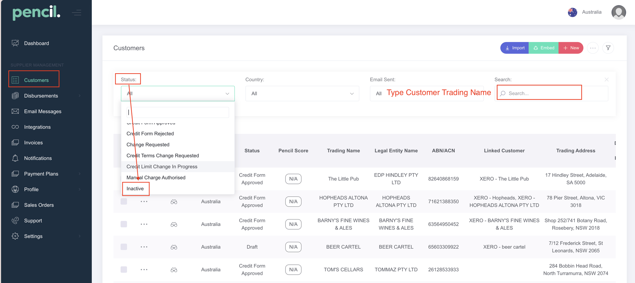 How to change Customer Status from Inactive to Active