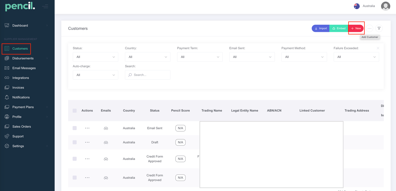 How to manually create a new Credit Application Form in PencilPay