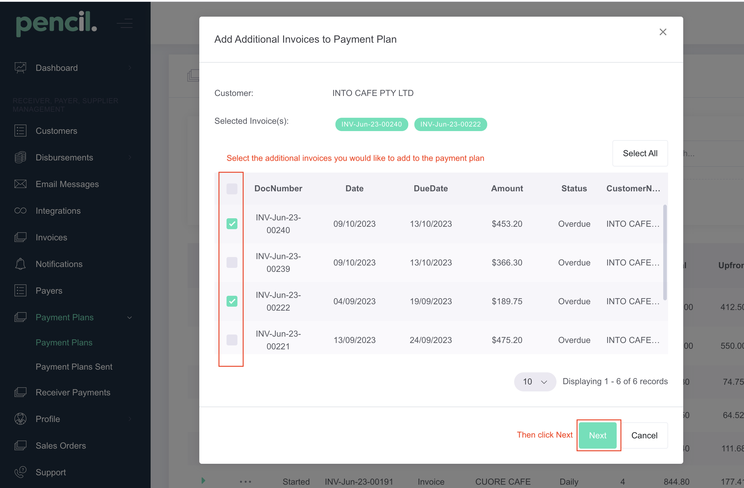 How to make changes to a customer's payment plan?