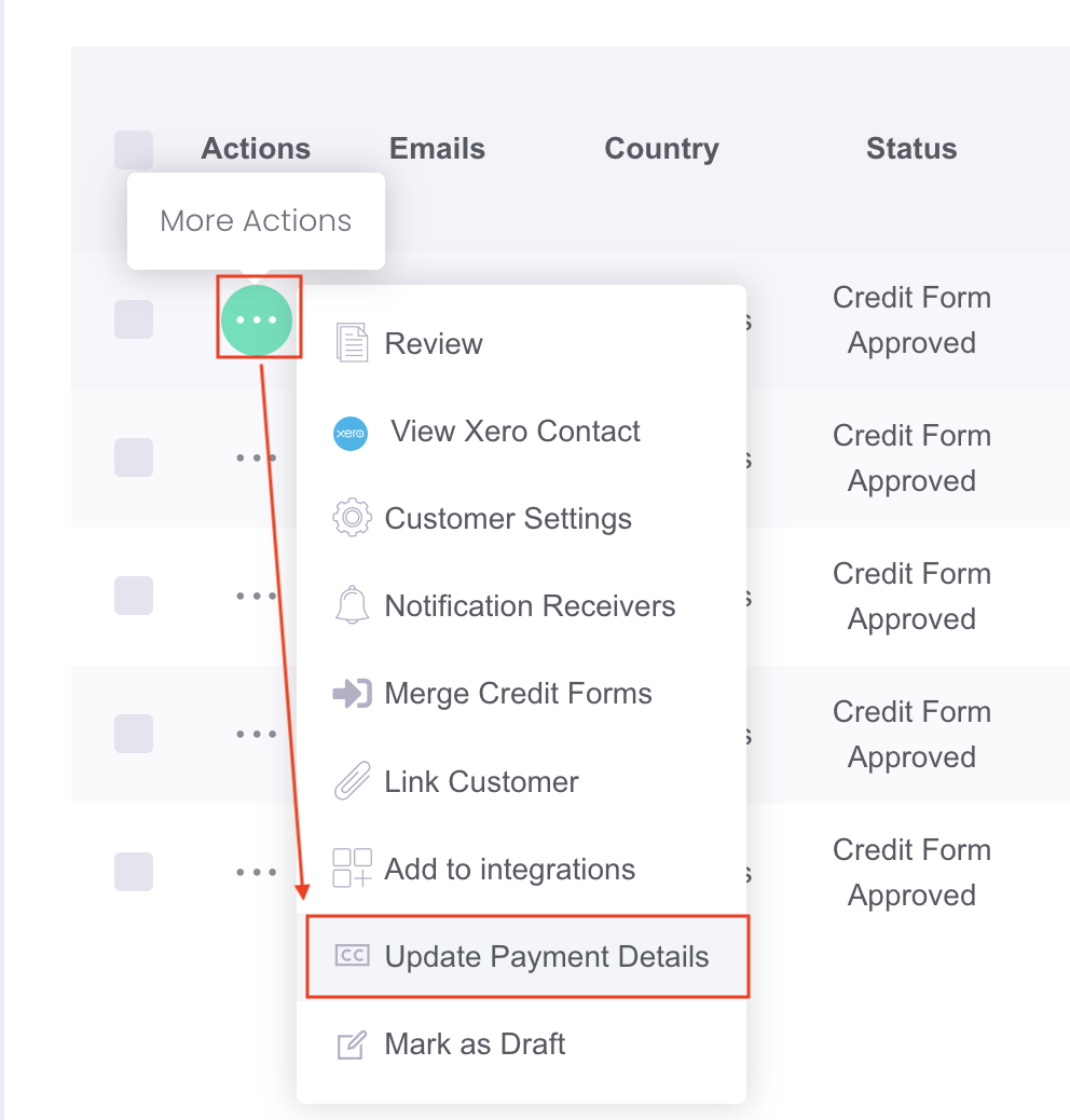 How do I update my customer's payment method?